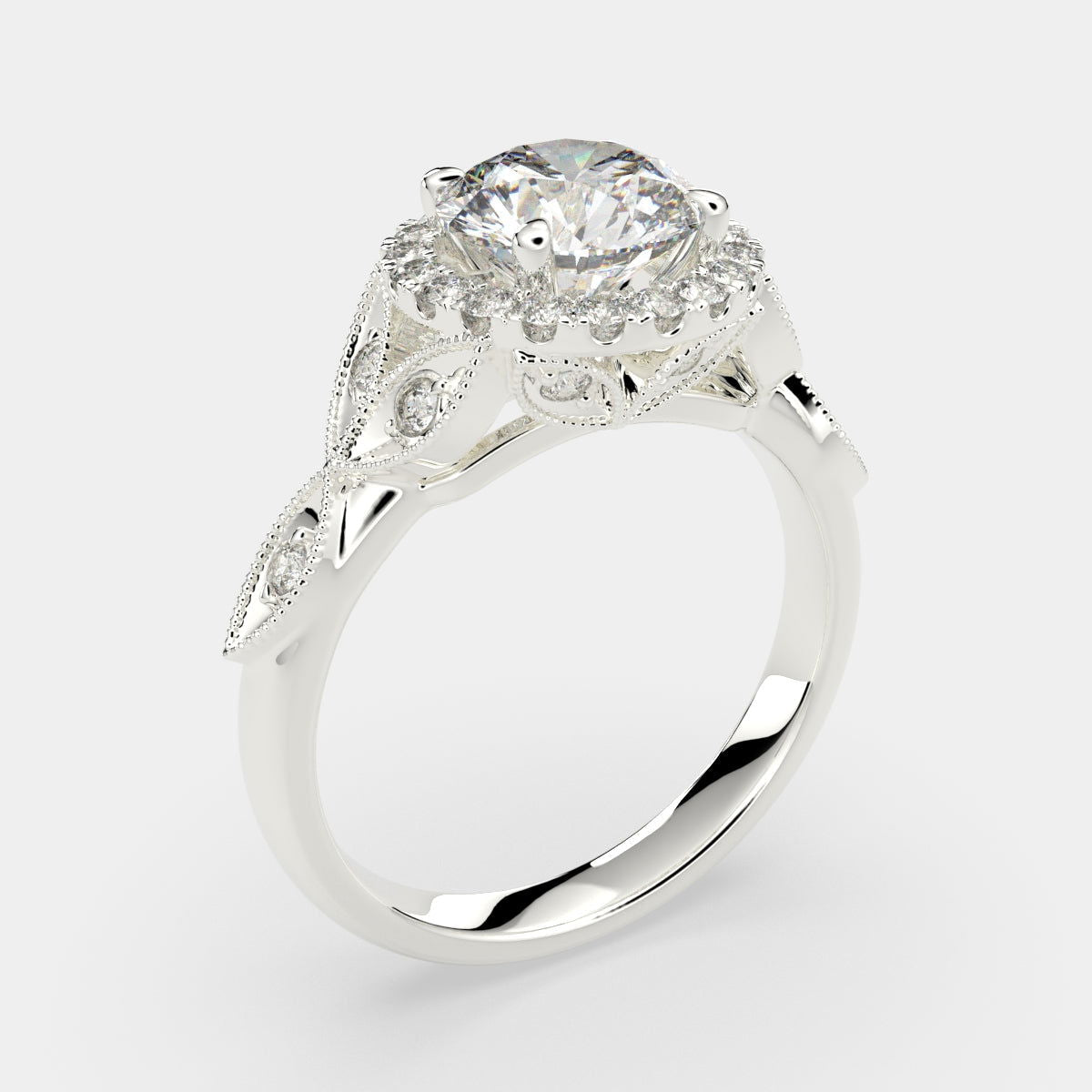 Ada Radiant Cut Halo Pave Engagement Ring Setting – Nivetta