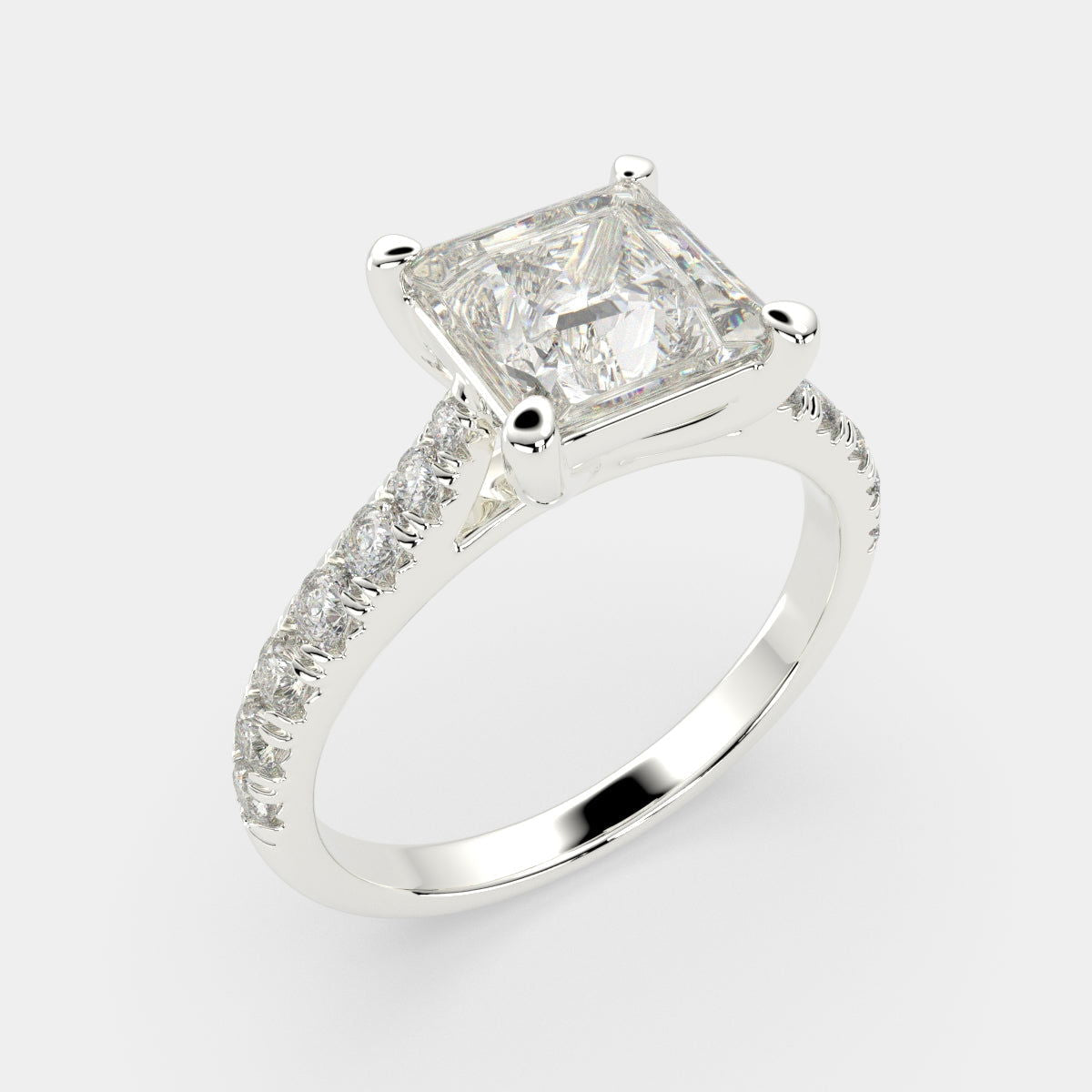 Ginevra Princess Cut Tapered Engagement Ring Setting – Nivetta