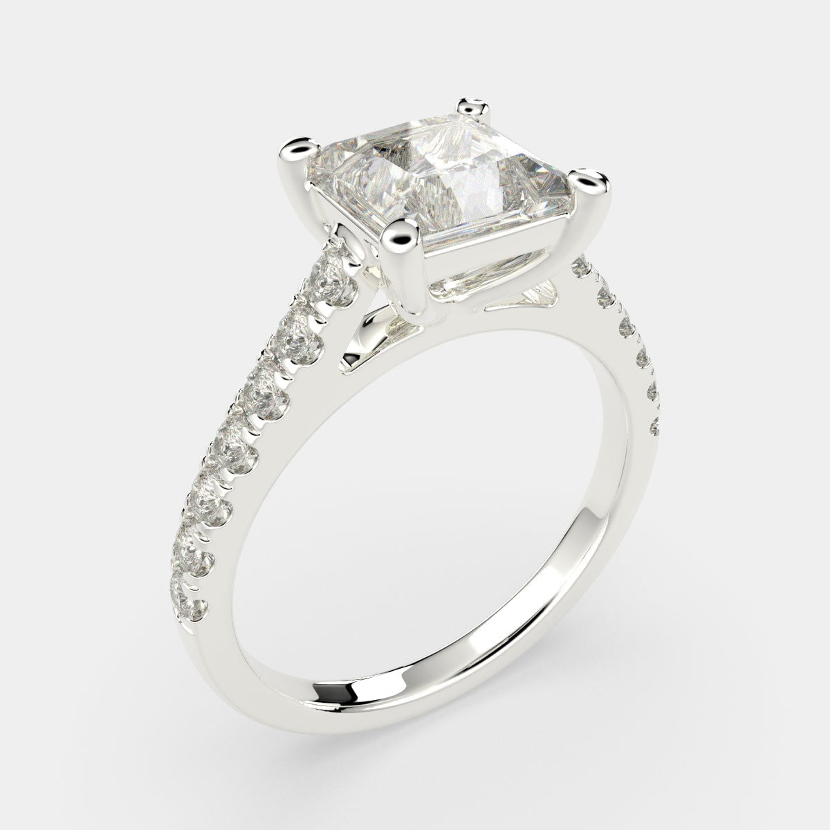 Karina Princess Cut Pave 6 Prong Engagement Ring Setting – Nivetta