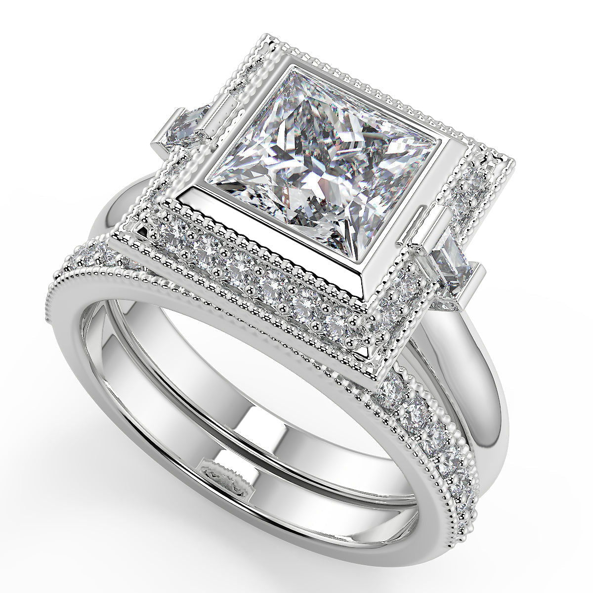 Elegant Bezel Set Halo Engagement Rings | Nivetta Jewelry
